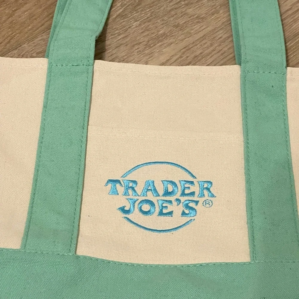 Trader Joe'S | Bags | Trader Joes Viral Mini Pastel Green Canvas Tote ...